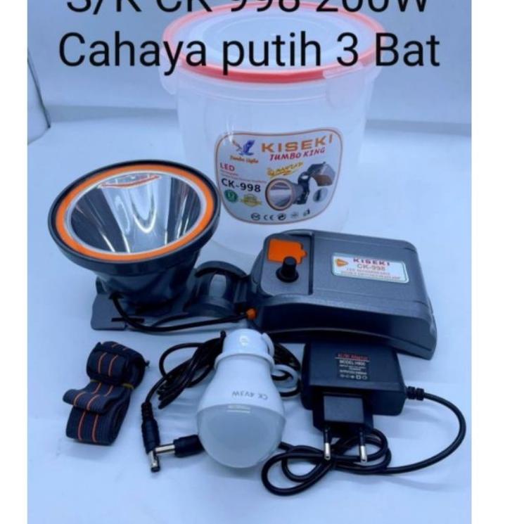 Jual Modern.. [ COD ] Senter Kepala LED Super Terang Kiseki 200 Watt CK ...