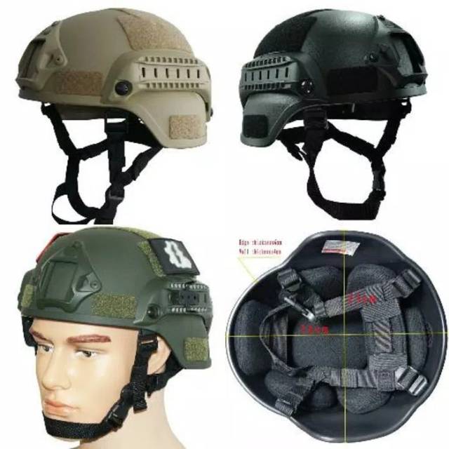 Jual Helm tactical mich 2000 military airsoft helmet with ACH Rail ...
