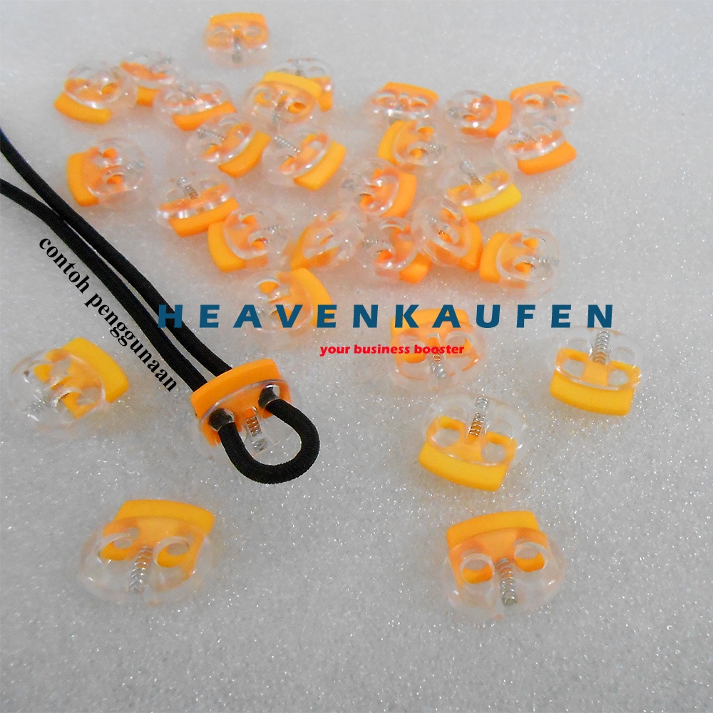 Jual Stopper Tali Dua Lubang Compo Bening Transparan Variasi Orange ...