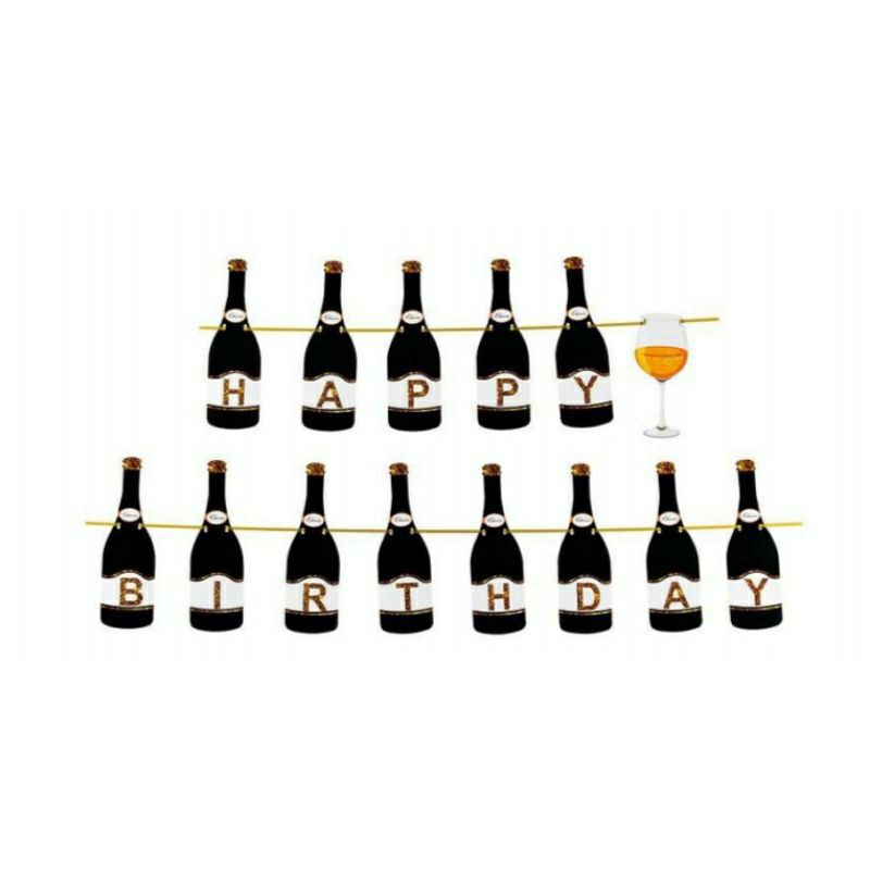 Jual BANNER HAPPY BIRTHDAY BENTUK BOTOL / FLAG HAPPY BIRTHDAY BENTUL ...