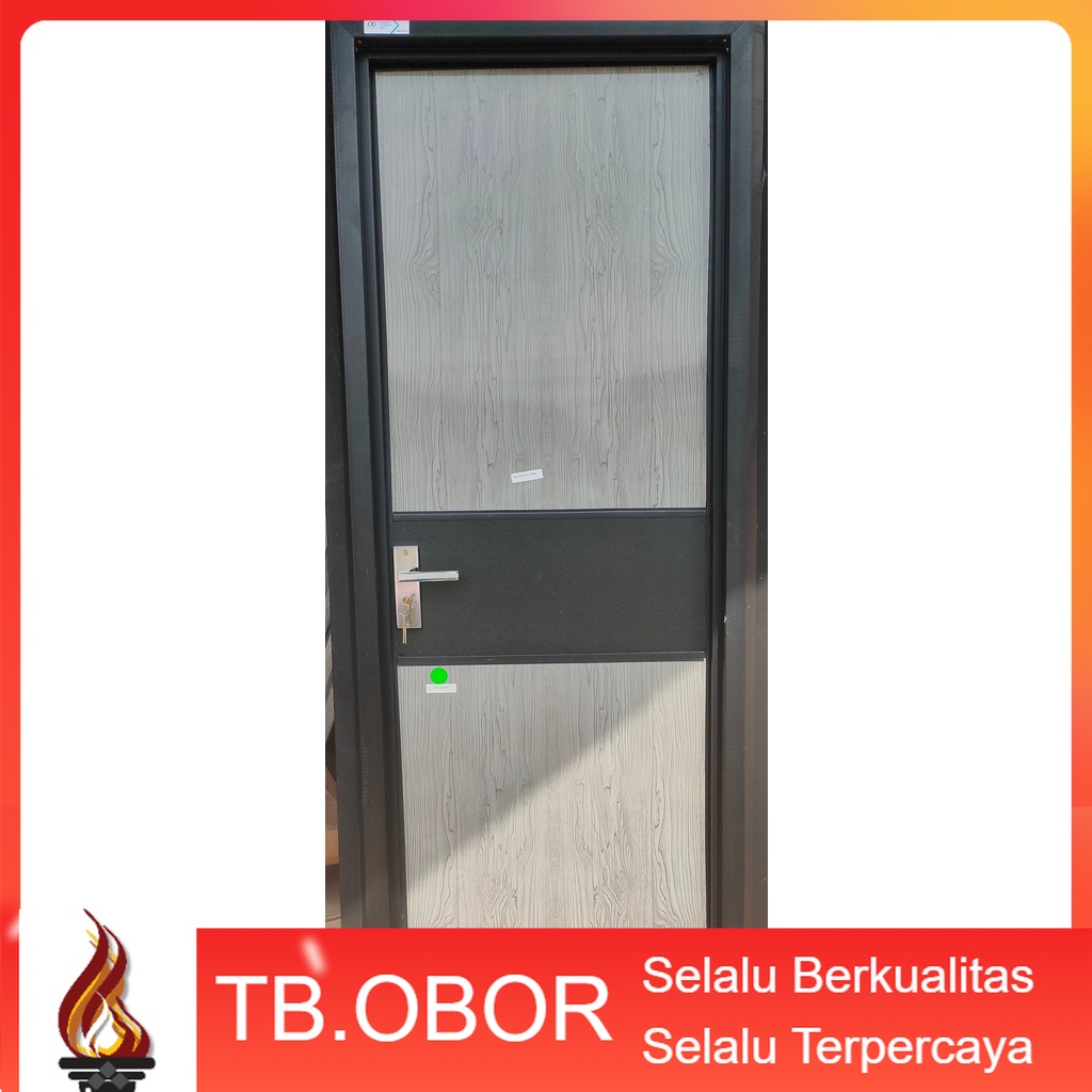 Jual Pintu PVC Multifungsi Aluminium Motif Urat Kayu Full Panel Grey ...