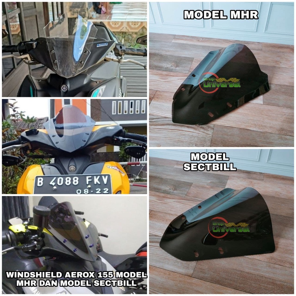 Jual Windshield Yamaha Aerox 155 Sectbill dan model mhr visor yamaha ...
