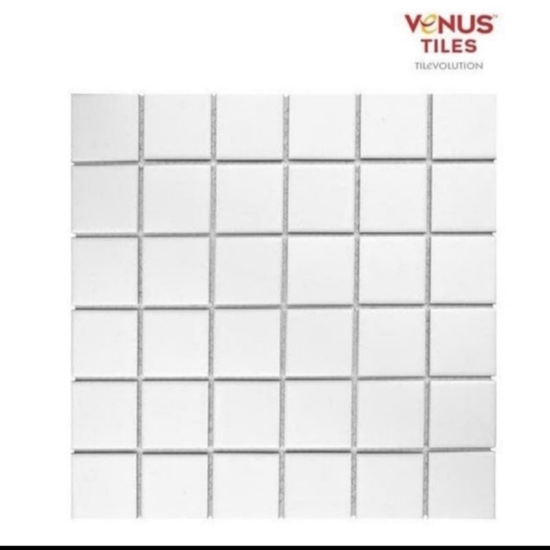 Jual Mosaic VENUS TILE POTTERY CERRA MAXI WHITE MATTE Mozaik Kotak ...
