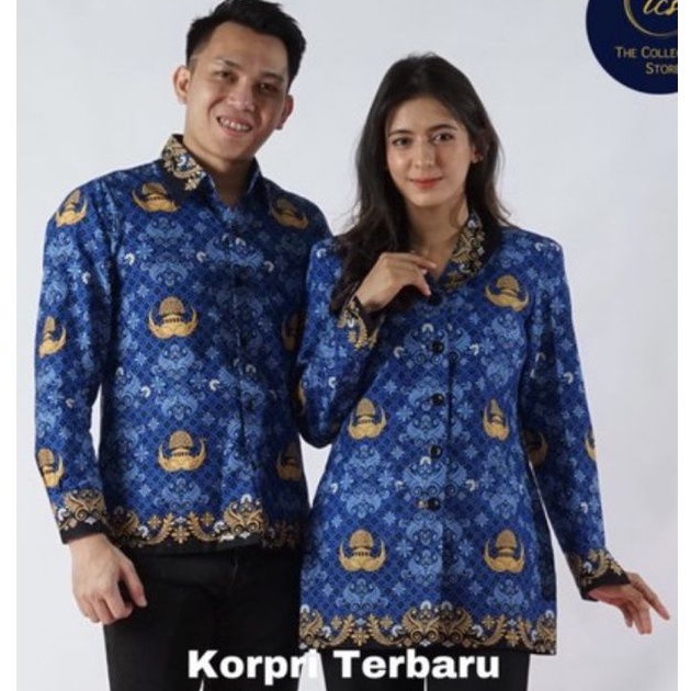 Jual Seragam Korpri terbaru 2022 kerah hitam full furing | Shopee Indonesia