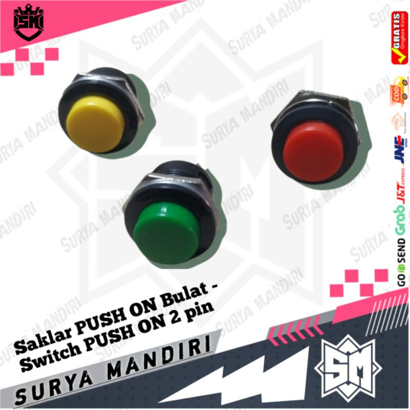 Jual Saklar PUSH ON Bulat - Switch PUSH ON 2 pin bulat Besar | Shopee ...
