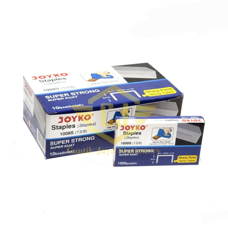 Jual 10 BOX Isi Staples Stapler Gun Tacker Refill Joyko 1008S (13/8 ...