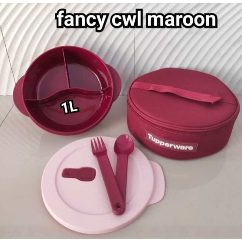 Jual kotak makan tupperware (fancy owl maroon) | Shopee Indonesia