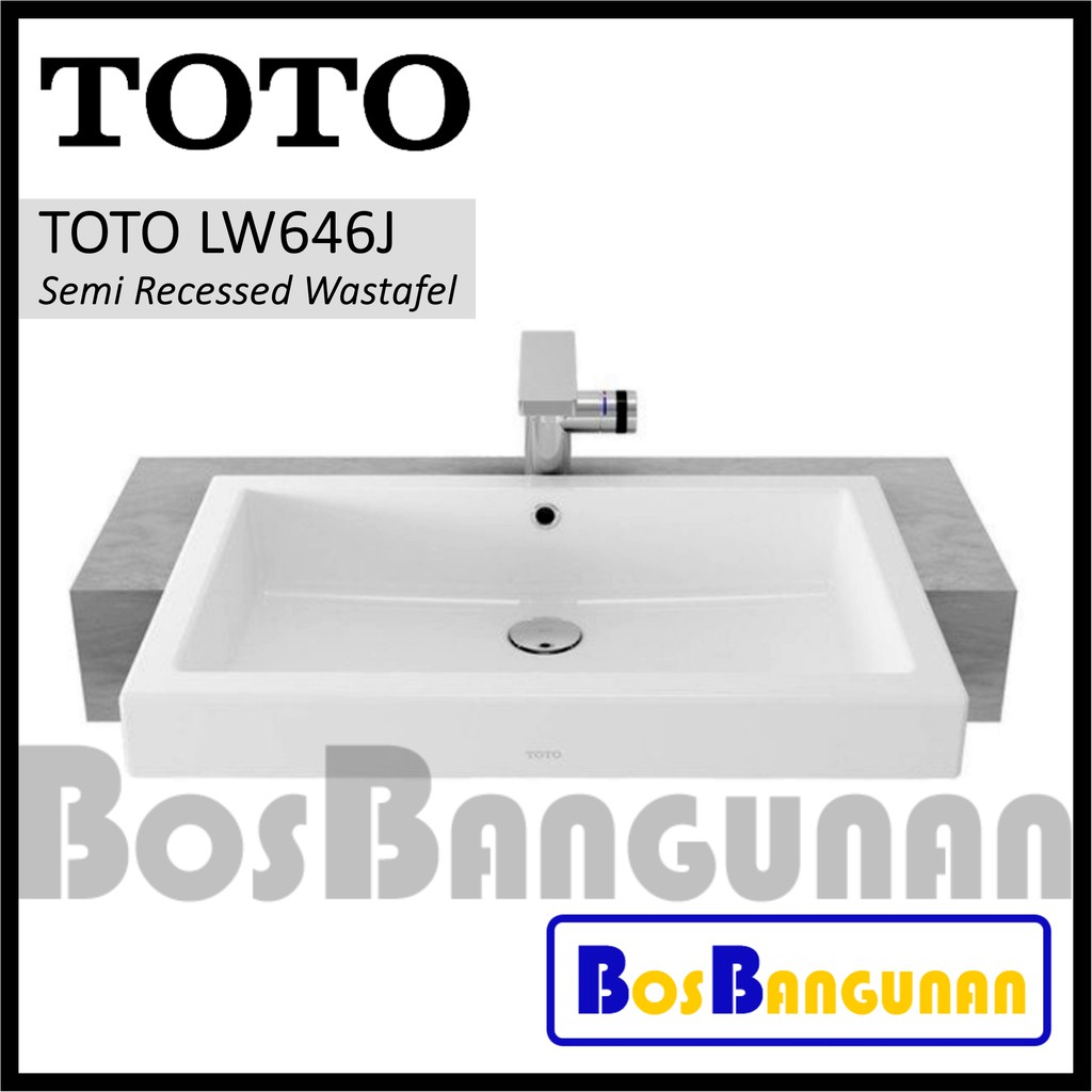 Jual Wastafel TOTO LW 646 J Semi Recessed / Wastafel Meja Setengah ...