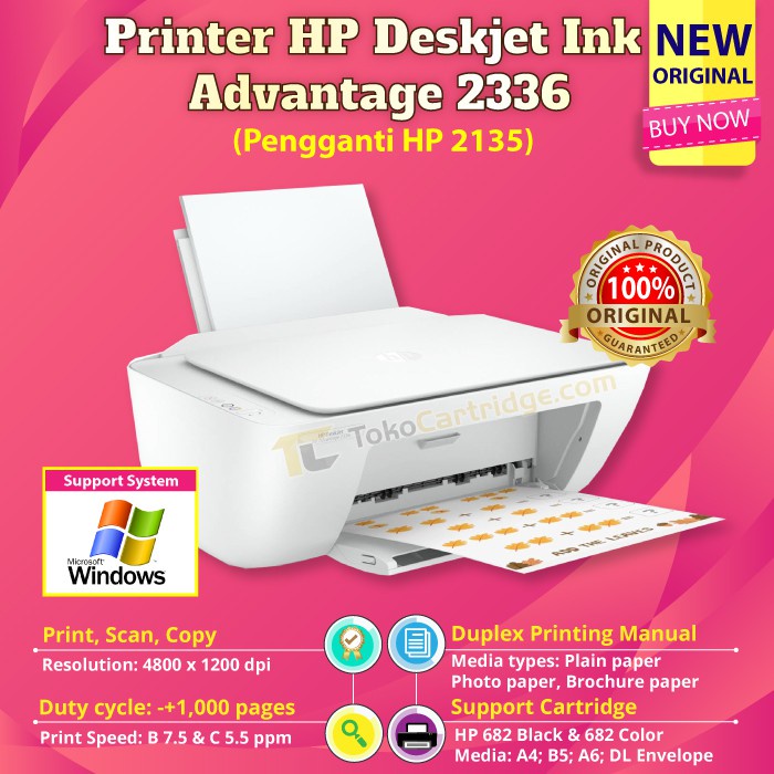 Jual HP DeskJet Ink Advantage 2336 All-in-One Printer Cartridge 682 | Shopee Indonesia