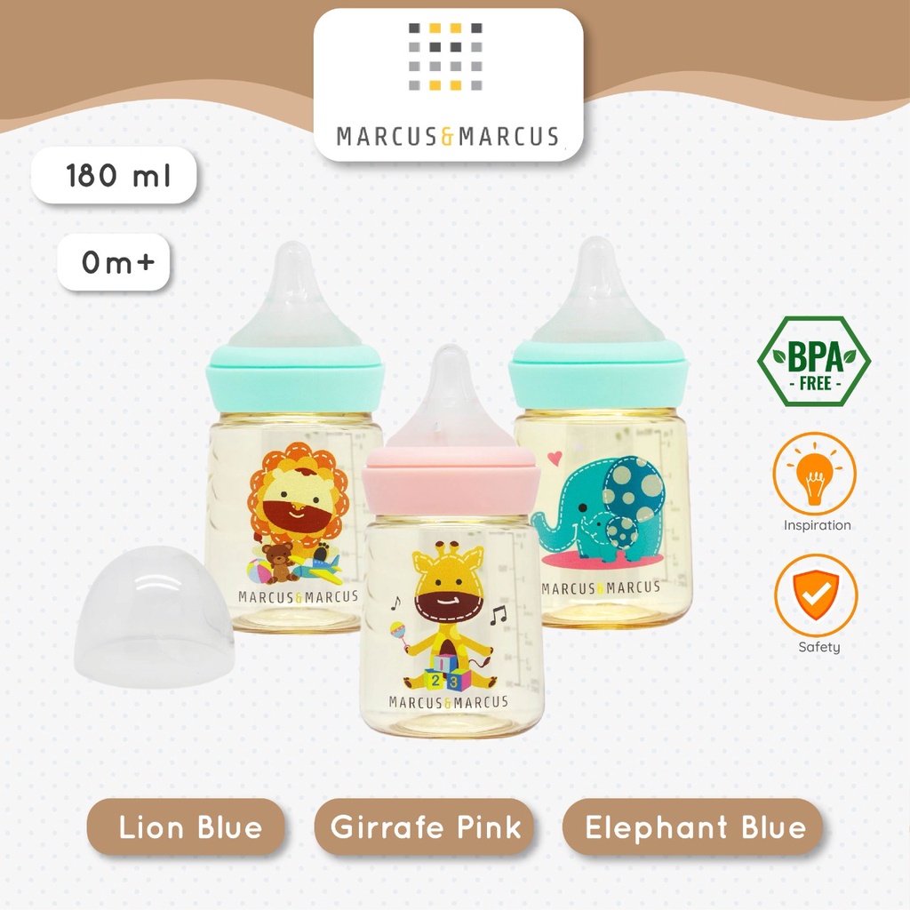 Jual Marcus & Marcus Ppsu Transition Feeding Bottle 180ml -300ml Botol Susu bayi | Shopee Indonesia