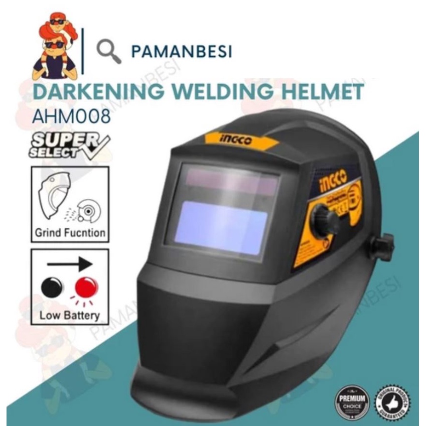 Jual Auto-Dark Welding Mask INGCO AHM008 - Topeng Kedok Helm Las ...