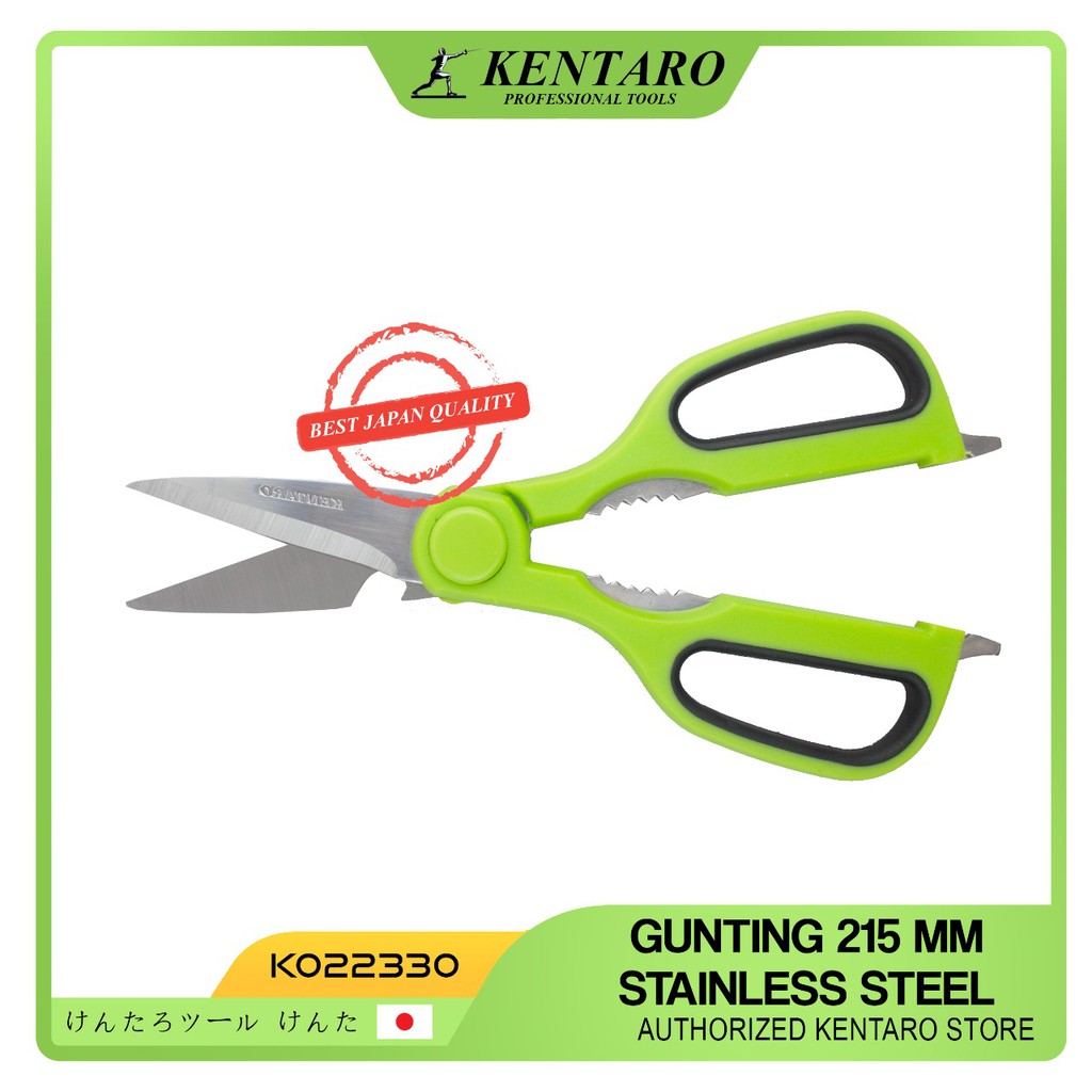 Jual GUNTING STAINLESS STEEL MULTI FUNGSI 215MM KENTARO JAPAN QUALITY ...
