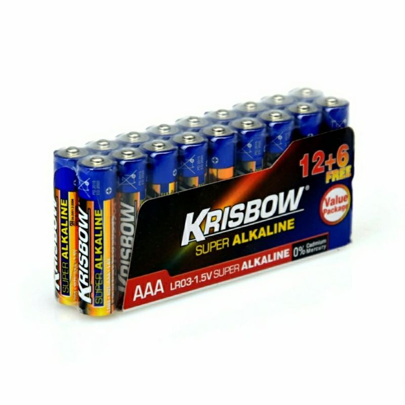 Jual Krisbow Baterai Super Alkaline Ukuran Aaa 12 + 6 Pcs 18 Batre ...