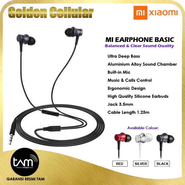 Jual Xiaomi MI Earphone Headset Basic Original Garansi Resmi Xiaomi ...