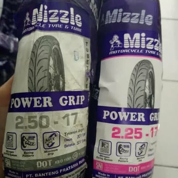 Jual Paket Ban mizzle tubetype 225-17 dan 250-17 power grip - power ...