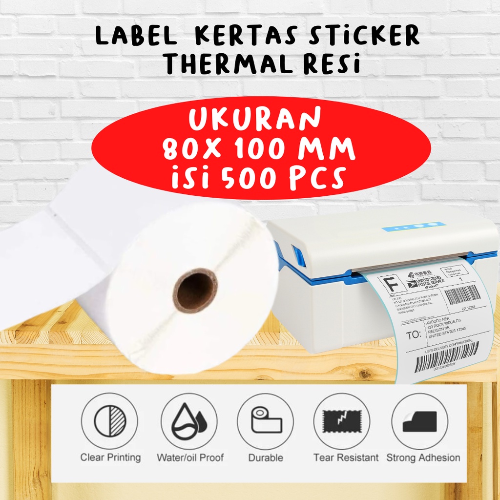 Jual Kertas Label Barcode 80x100mm - Stiker Label Thermal 80mm - 500 ...