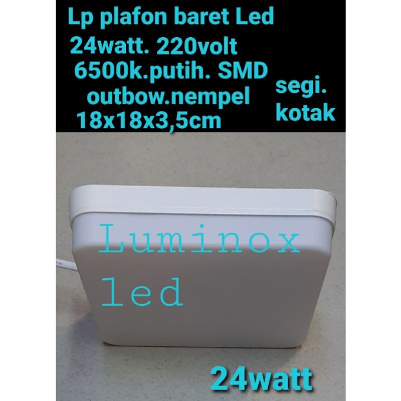 Jual kap plafon baret led segi 24w 24watt / teras ceiling outbow 24 ...
