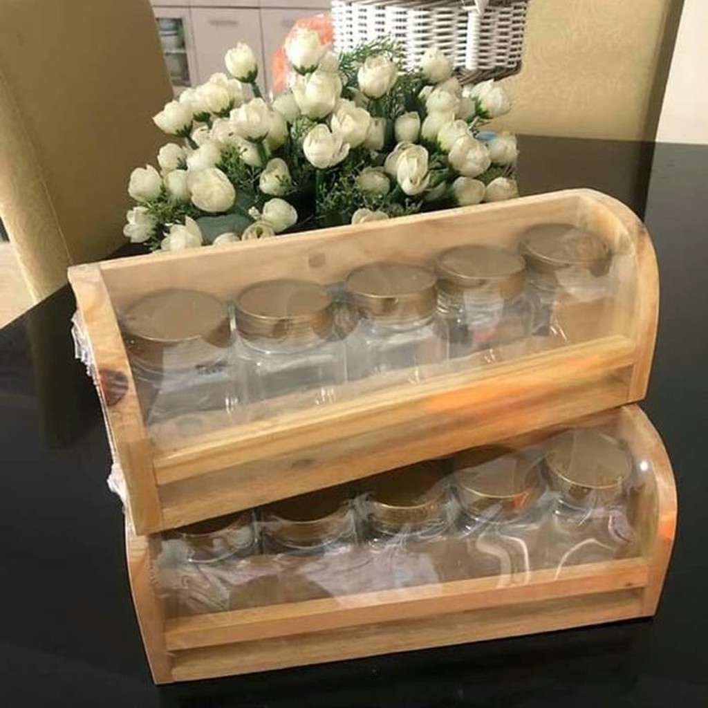 Jual Rambu Serbaguna Rak Bumbu Kayu Natural | Shopee Indonesia