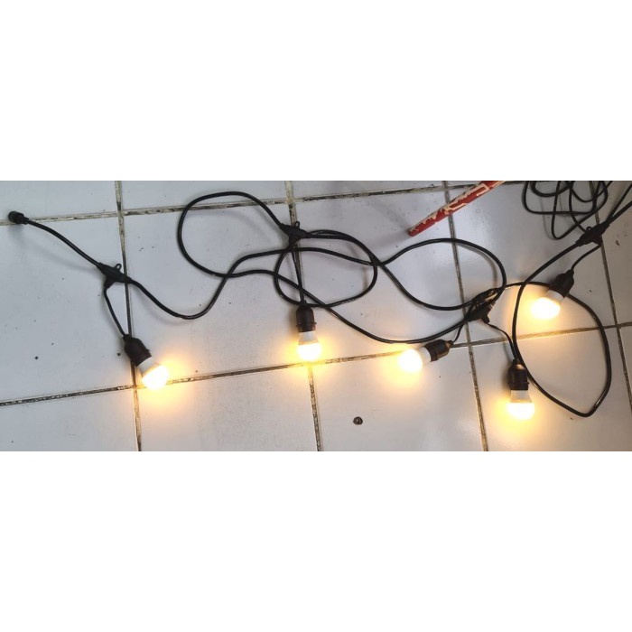 Jual KABEL FITTING LAMPU HIAS TAMAN OUTDOOR 5 METER 5 LAMPU WATERPROOF ...