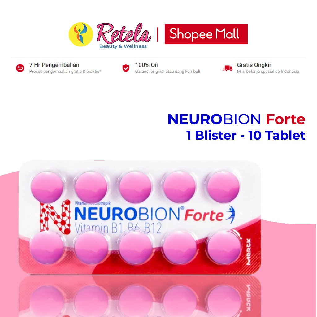 Jual per strip Neurobion Forte / merah dan biru - 1 Blister Isi 10 ...