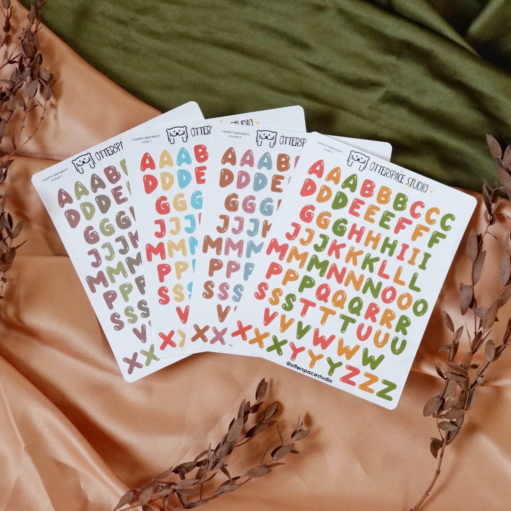 Jual Colorful Alphabets Sticker Sheet - Stiker Huruf Bujo Planner ...