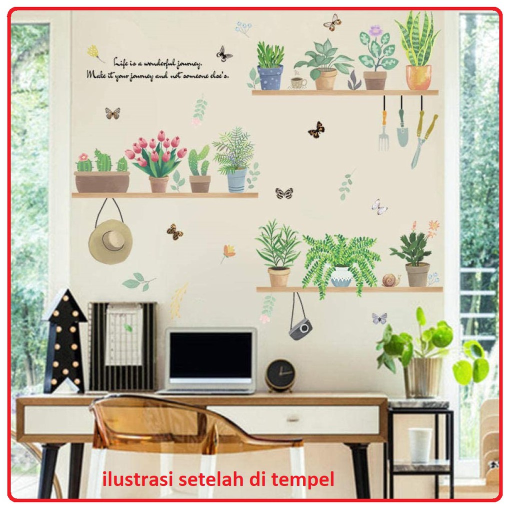 Jual Wall Stcker Potted Plant XL7249 / Stiker Dinding Tanaman Pot Bunga ...
