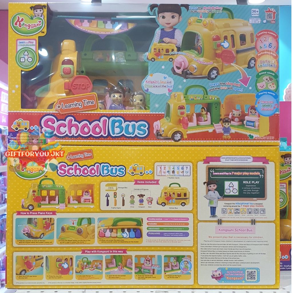 Jual Mainan Anak Kongsuni School Bus Playset Original Doll Boneka ...