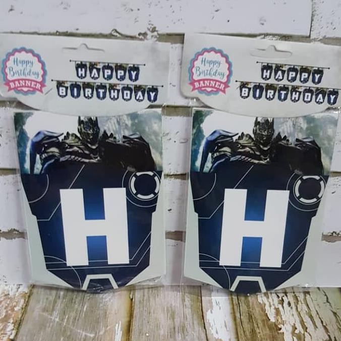 Jual Bunting Flag Happy Birthday Transformer/ Banner HBD Robot Transformer | Shopee Indonesia