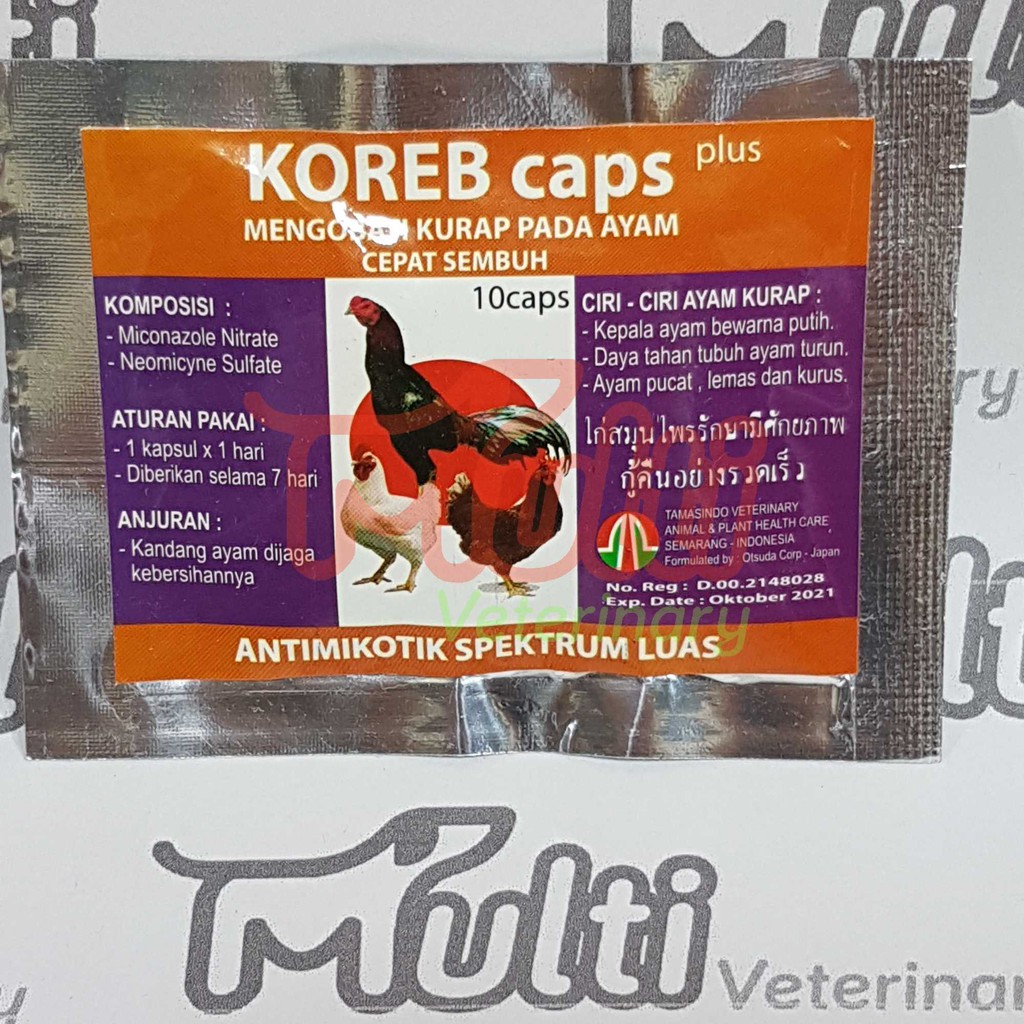 Jual KOREB Caps plus 10 kapsul Obat Mengobati Kurap pada Ayam Cepat ...