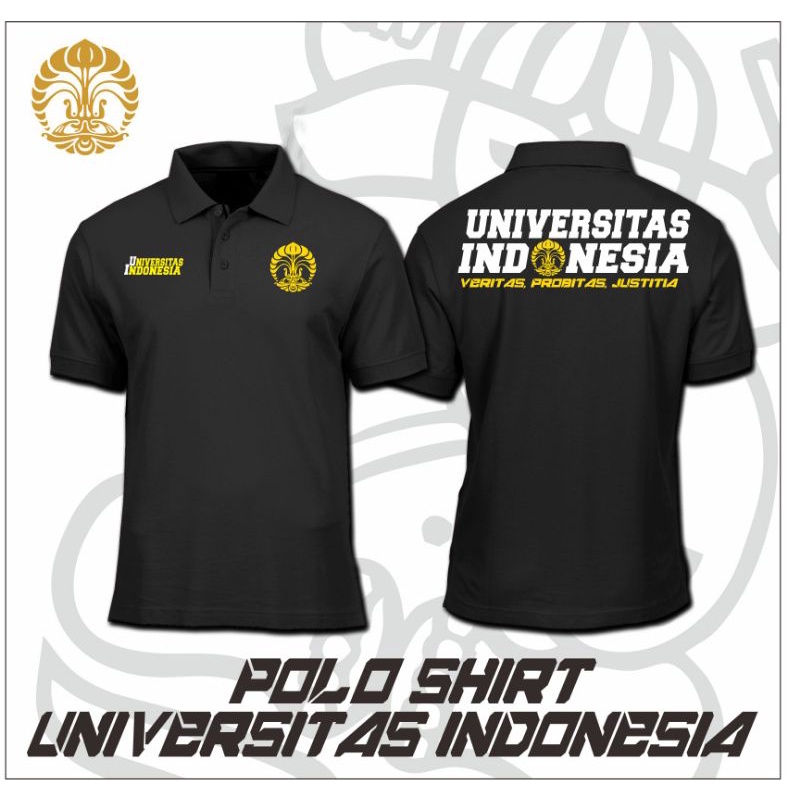 Jual Polo Shirt UI Kampus Universitas Indonesia Kaos Polo Hitam Navy ...