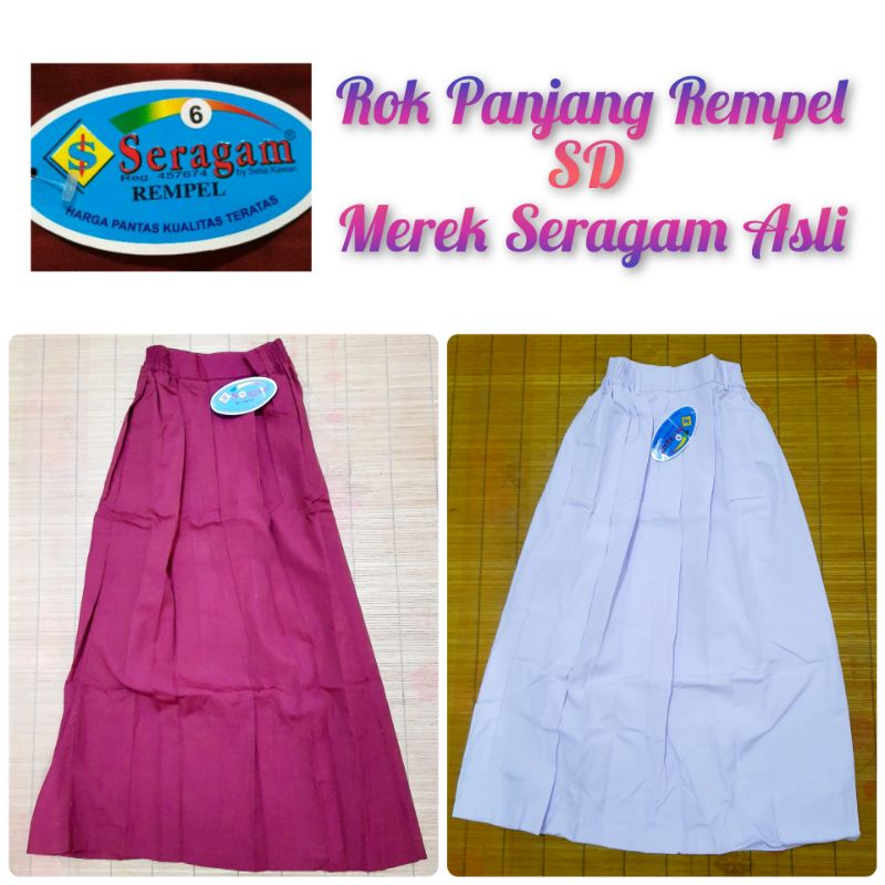 Jual ROK SEKOLAH MERAH PANJANG REMPEL SD/Rok Sekolah Merek Seragam ASLI 100% | Shopee Indonesia