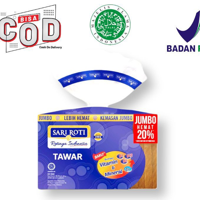 Jual READY SARI ROTI ROTI TAWAR KULIT JUMBO 555 GRAM | Shopee Indonesia