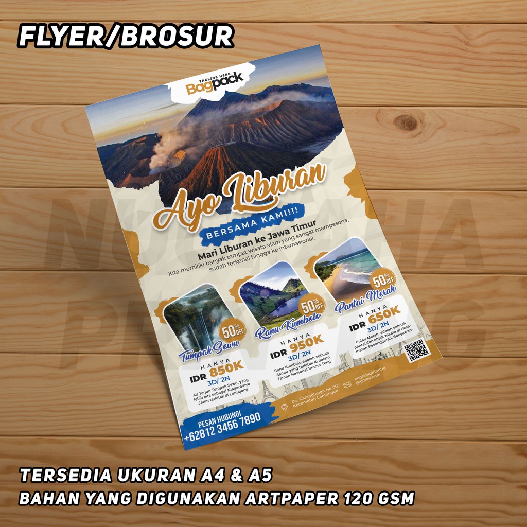 Jual BROSUR/FLYER/LEAFLET CUSTOM MURAH ARTPAPER 120 GSM | Shopee Indonesia