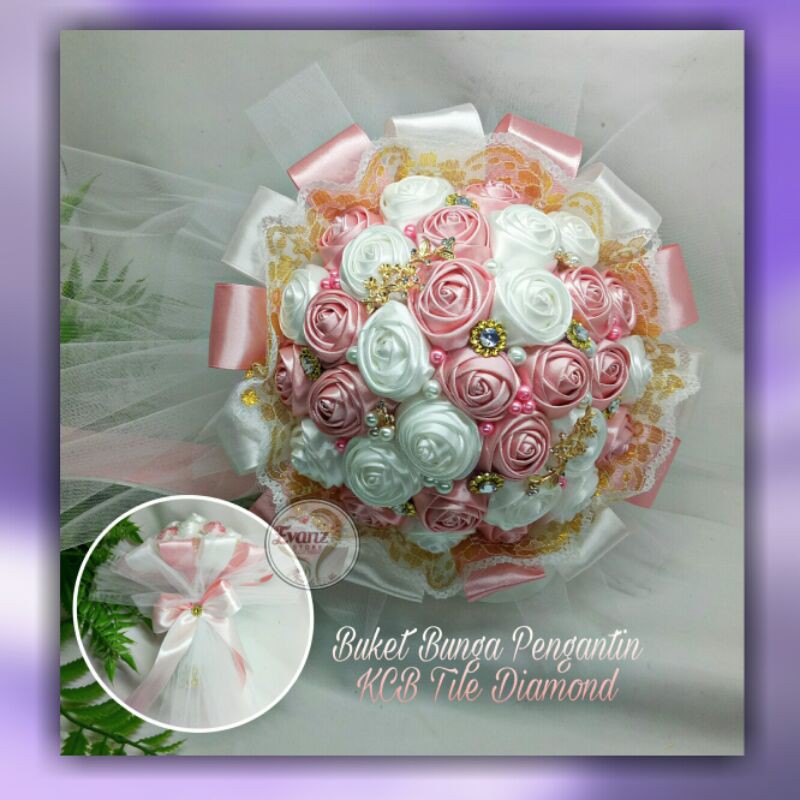 Jual Hand bucket tile 128- hand buket - bunga pengantin - bunga pita ...