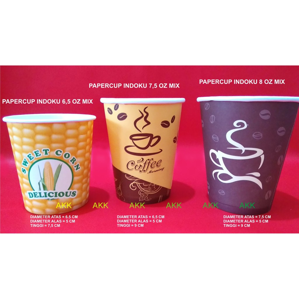 Jual Paper Cup Indoku 8 Oz Motif Isi 50 Pcs | Shopee Indonesia