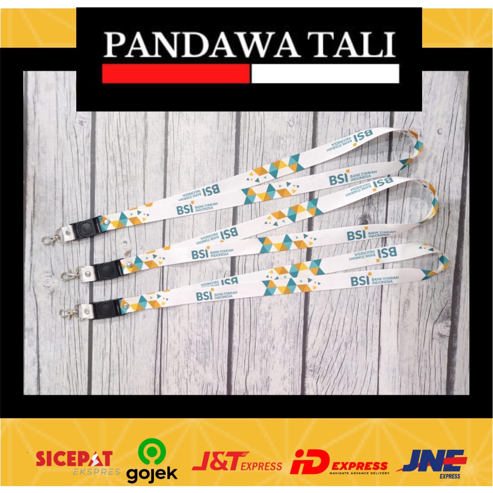 Jual Lanyard BSI PUTIH/BSI Bank Syariah Indonesia / Lanyard Custom ...