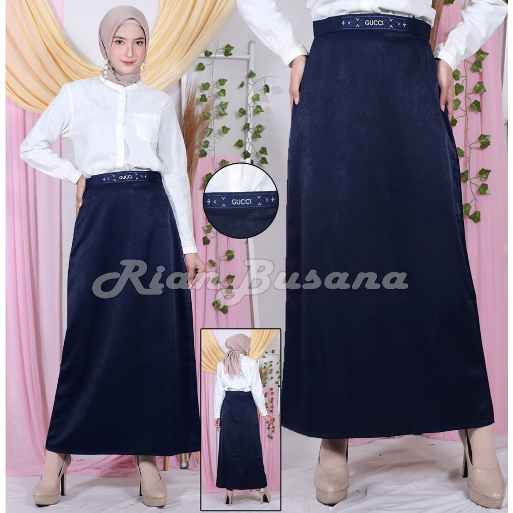 Jual Rok Kerja Panjang Wanita LINE A Ukuran S - 5L JUMBO Bahan Tessa ...