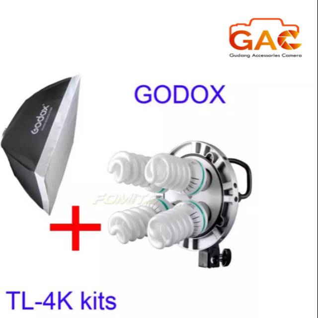 Jual Godox Tl 4 Tl4 Lamp Holder E27 4 Socket Softbox Godox 60x60cm