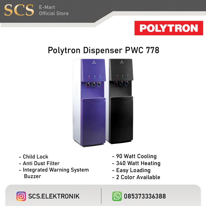 Jual Dispenser Polytron PWC-778 LX / LV Galon Bawah PWC778 PWC 78 ...