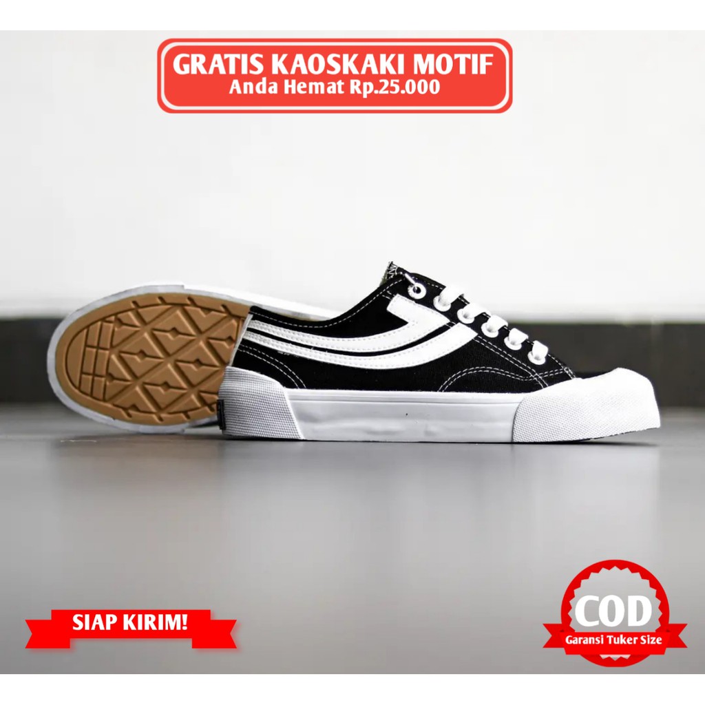 Jual Sepatu Johnson Galaxy Pro Low Cut Black White Original | Shopee ...