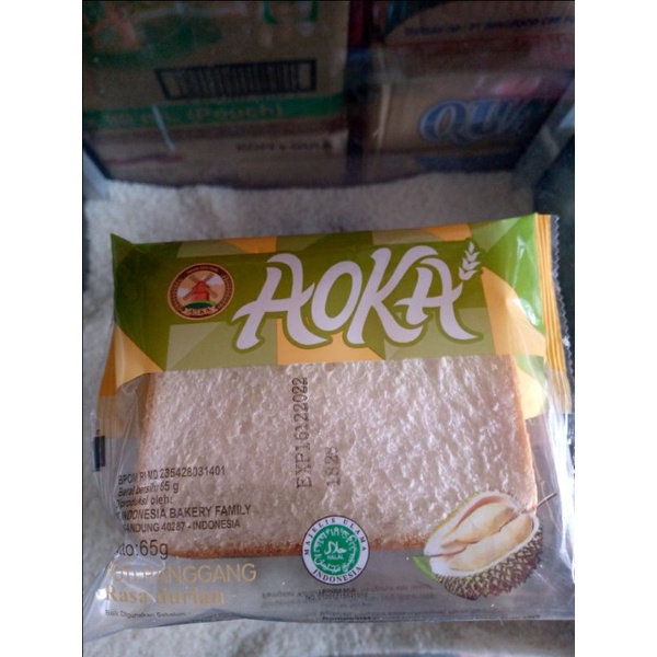 Jual Roti Panggang Aoka DURIAN 65gr. Roti Lembut Tersedia Berbagai rasa ...