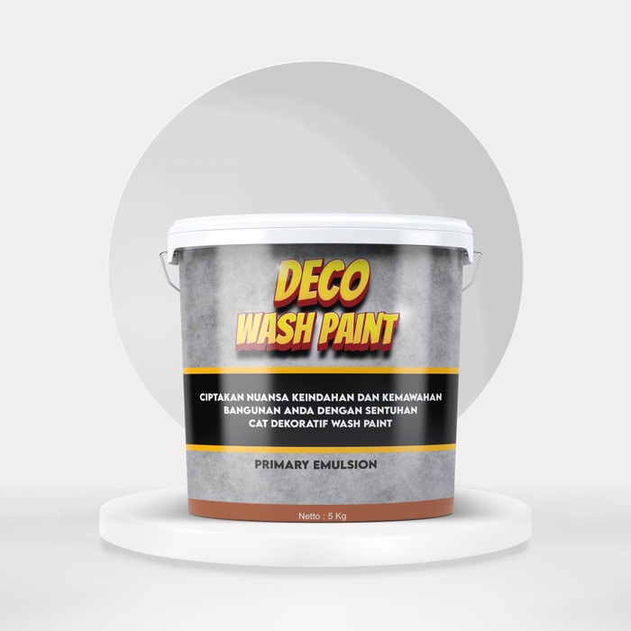 Jual Cat Dekoratif Emulsi Primer Light Grey 5Kg - Deco Wash Paint ...