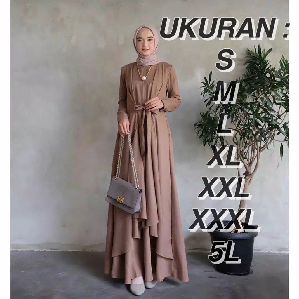 Jual (TERBARU) BAJU WANITA ( Size 5L XXXL XXL XL L M S) MAXI DRESS ...