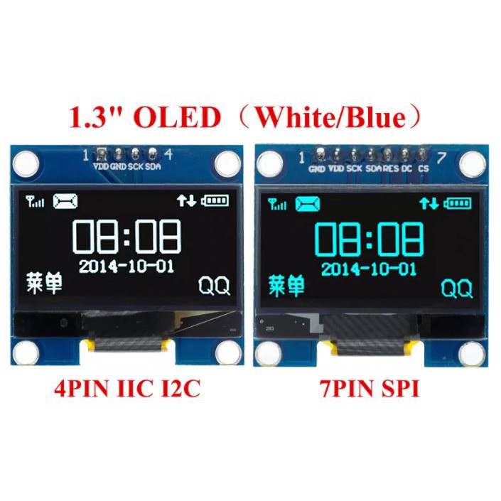 Jual 1.3 Inch OLED SSD1306 128X64 Pixels IIC I2C SPI Interface ...