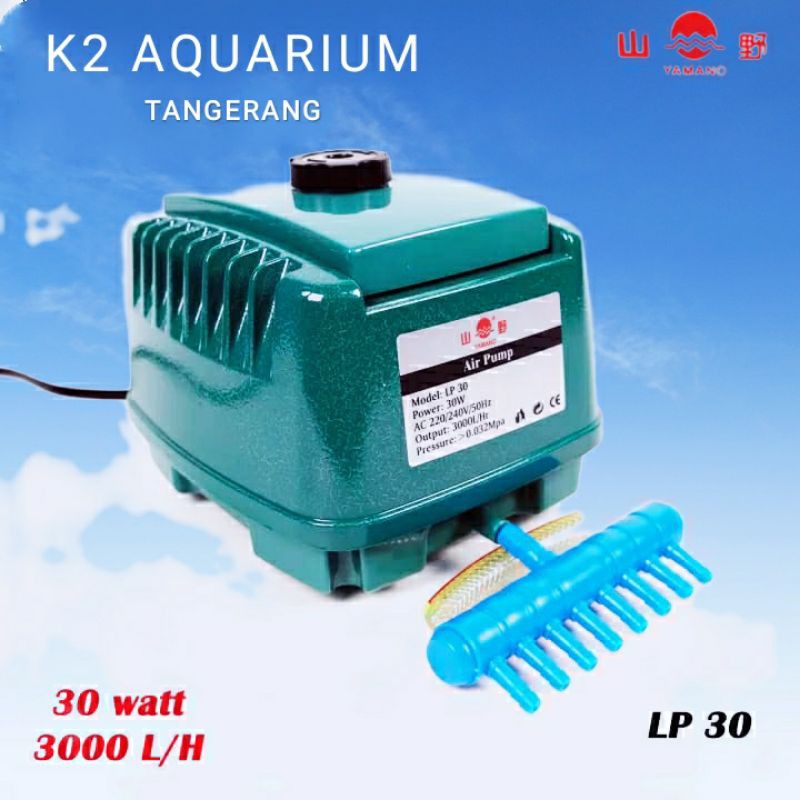 Jual Yamano LP 30 pompa aerator oksigen 8 cabang 30watt kolam koi aquarium | Shopee Indonesia