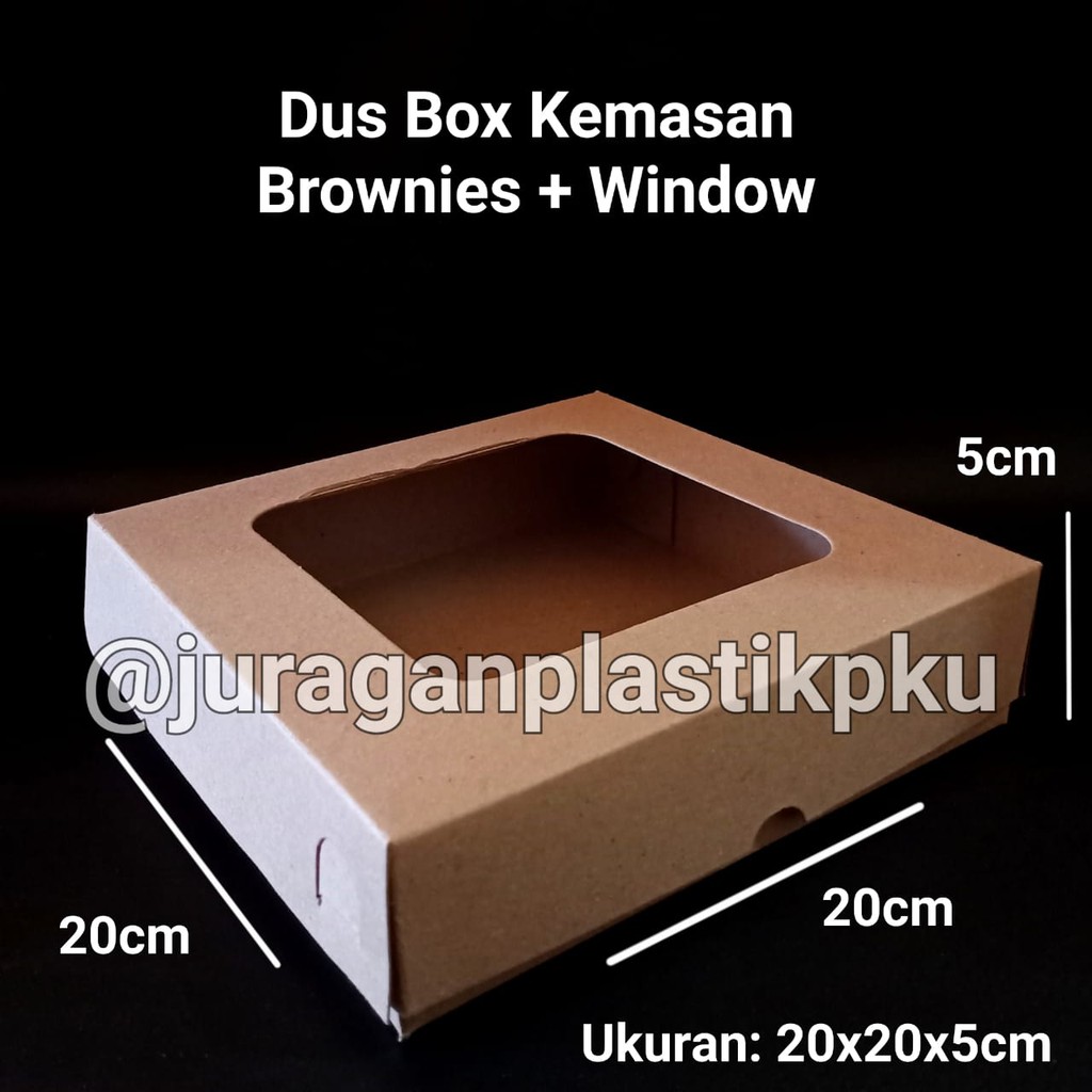 Jual Box Brownies 20x20x5 cm Kraft + Window | Dus Pizza Kemasan Coklat ...