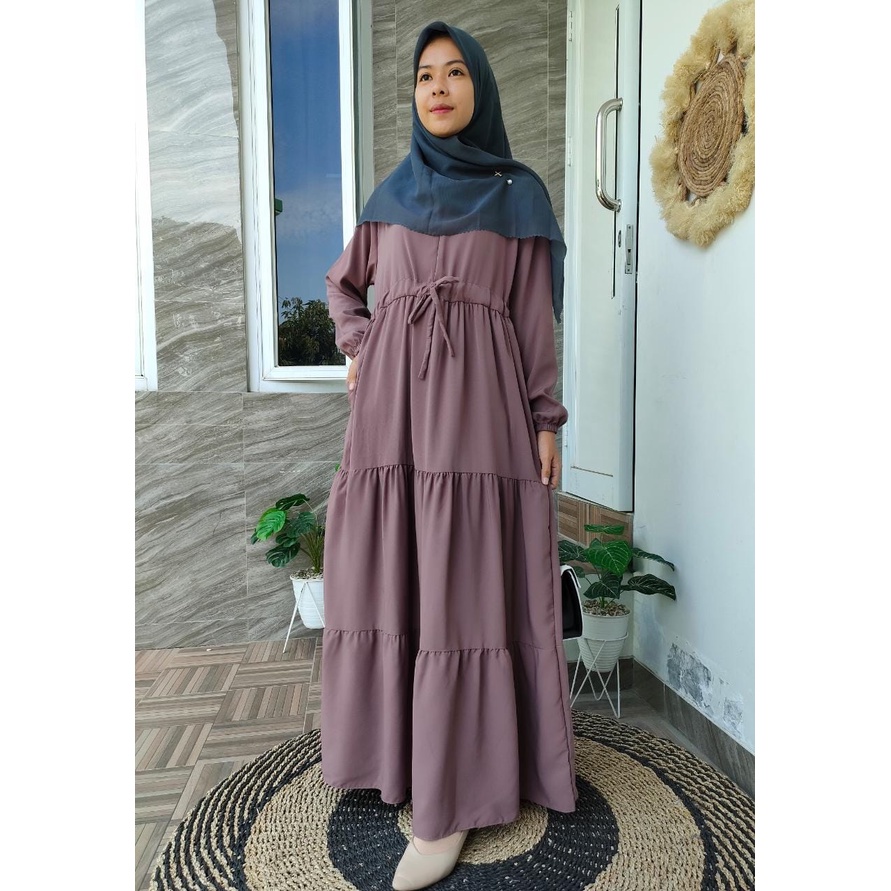 Jual Gamis Wolfis (KS) Serut Susun Basic/ Gamis Wolfis Polos Serut ...