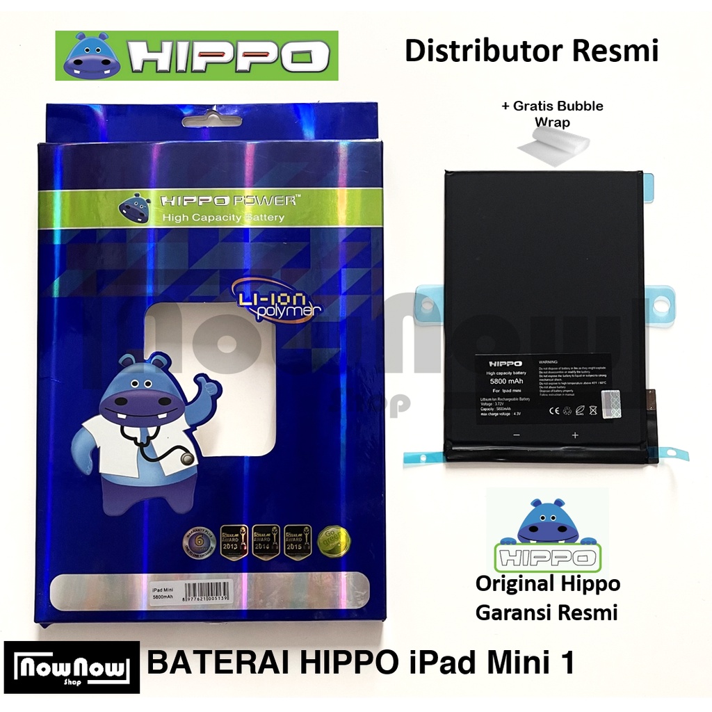 Jual Baterai Hippo iPad Mini 1 5800 mAh Double Power Original Batre ...