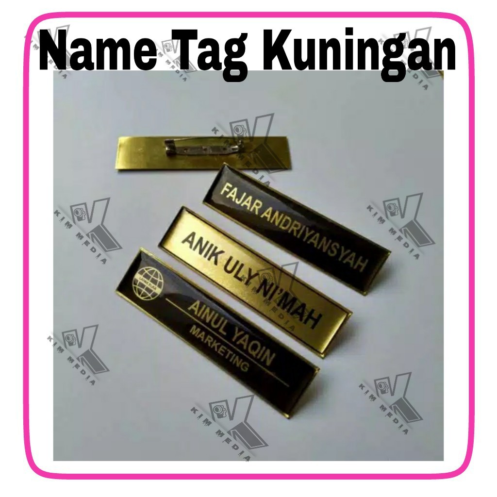 Jual Name Tag Nama Dada Kuningan Peniti / Magnet Termurah | Shopee ...