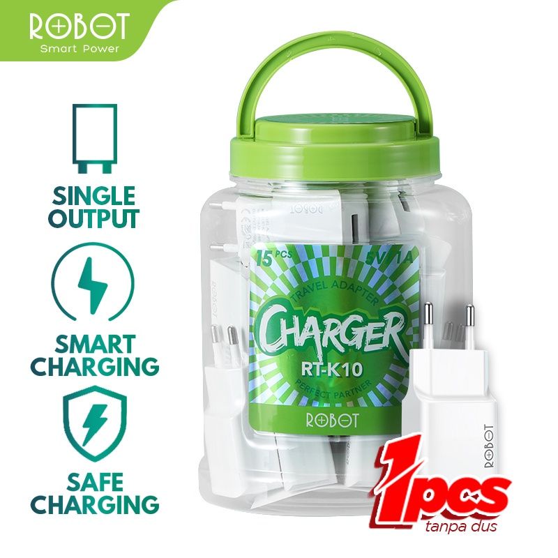 Jual Batok Charger Robot RT-K10 1A Single Usb White | Shopee Indonesia